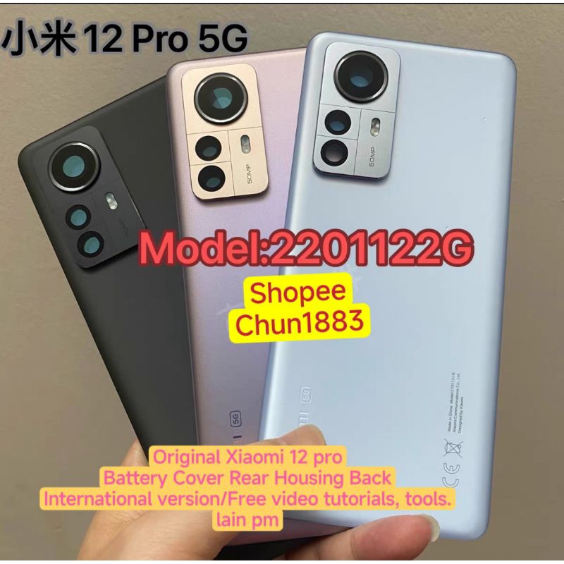 ORIGINAL Xiaomi MI 12 pro Battery Cover Rear Housing Back | Shopee Malaysia