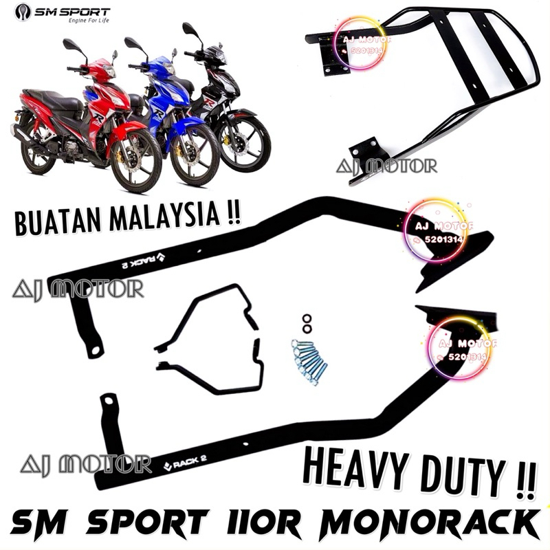 [ MONORACK HEAVY DUTY ] SM SPORT 110R 110 R R110 RACK BELAKANG REAR BOX CARRIER | Shopee Malaysia
