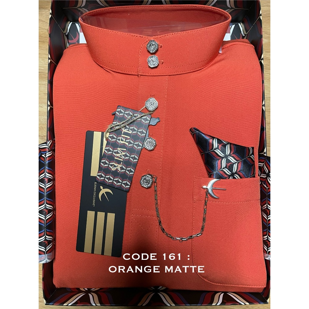 Baju Melayu Elrah 2024 Ultimate 2.0 [ORANGE MATTE] Baju Raya | Shopee ...