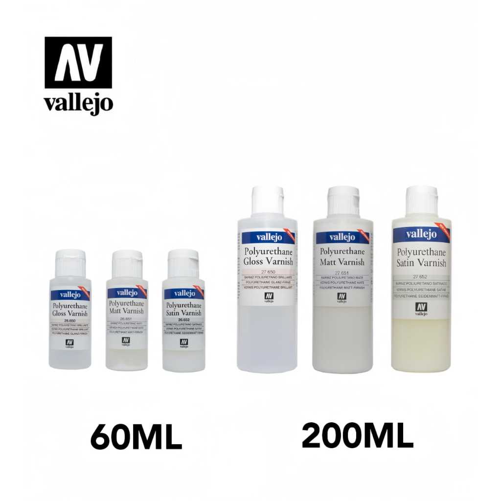 VALLEJO POLYURETHANE VARNISH GLOSS / SATIN / MATT 60ML/200ML | Shopee ...