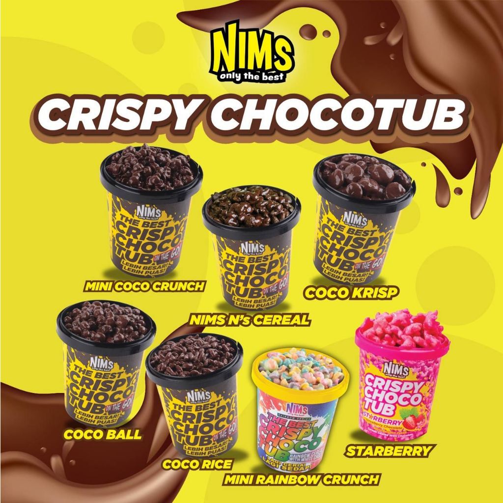 NIMS Crispy Chocotub Chocojar Chocotub Pelangi Choco Cluster 250gram ...