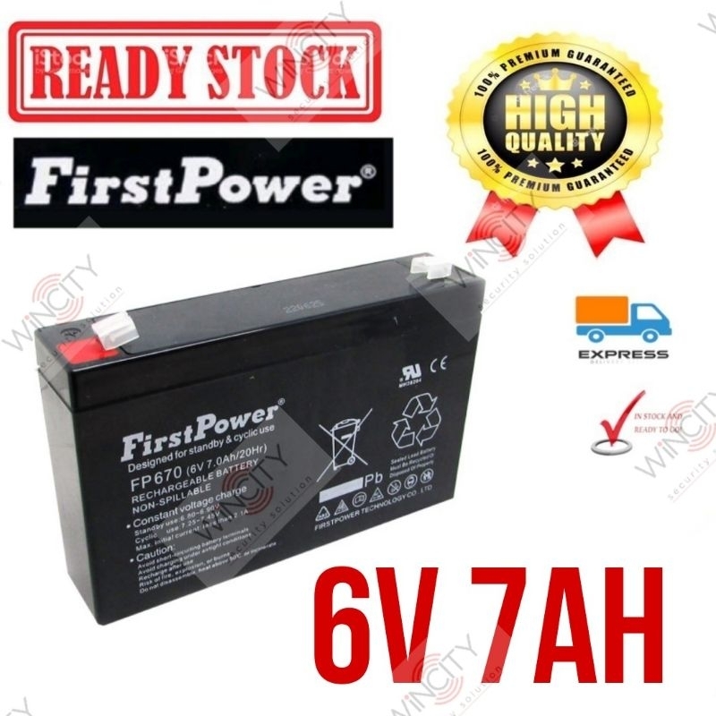 WSS Firstpower 6v 7.0ah Rechargeable Autogate UPS Battery Toys car ...