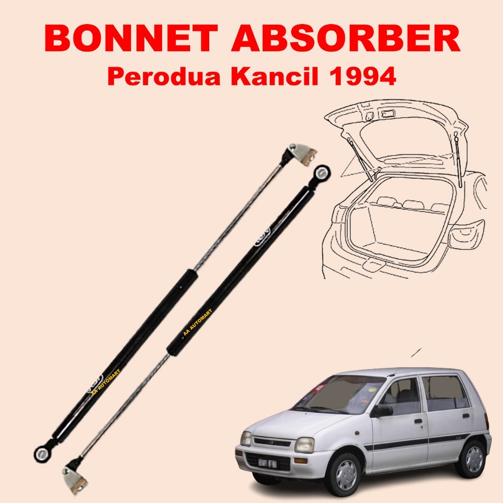 WARRANTY Perodua Kancil 1994 Rear Bonnet Hood Absorber Damper Gas ...