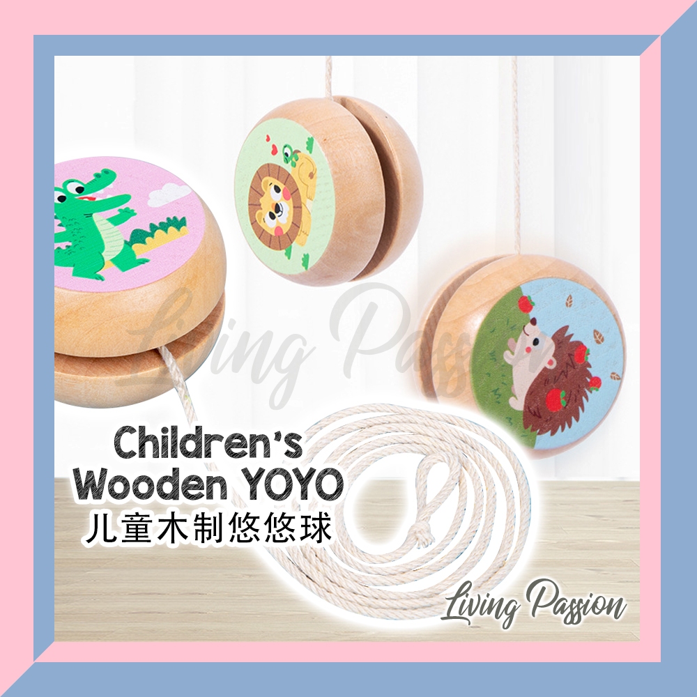 Wooden YOYO Toys Animal Prints Kids YoYo Ball Wood Kid Yoyo Classic ...