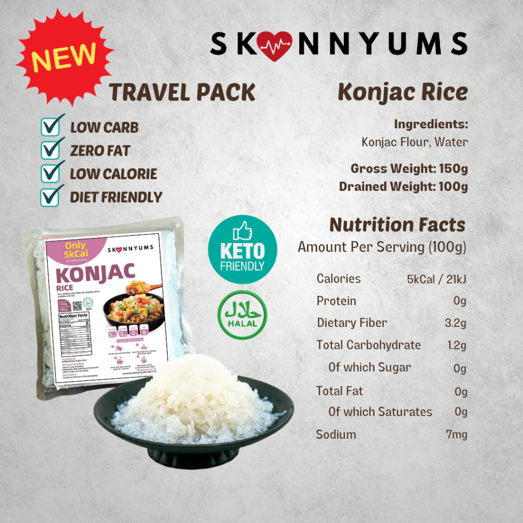 SKINNYUMS KONJAC DRY RICE Beras Konjac Meal Replacement Food Dry Konjac ...