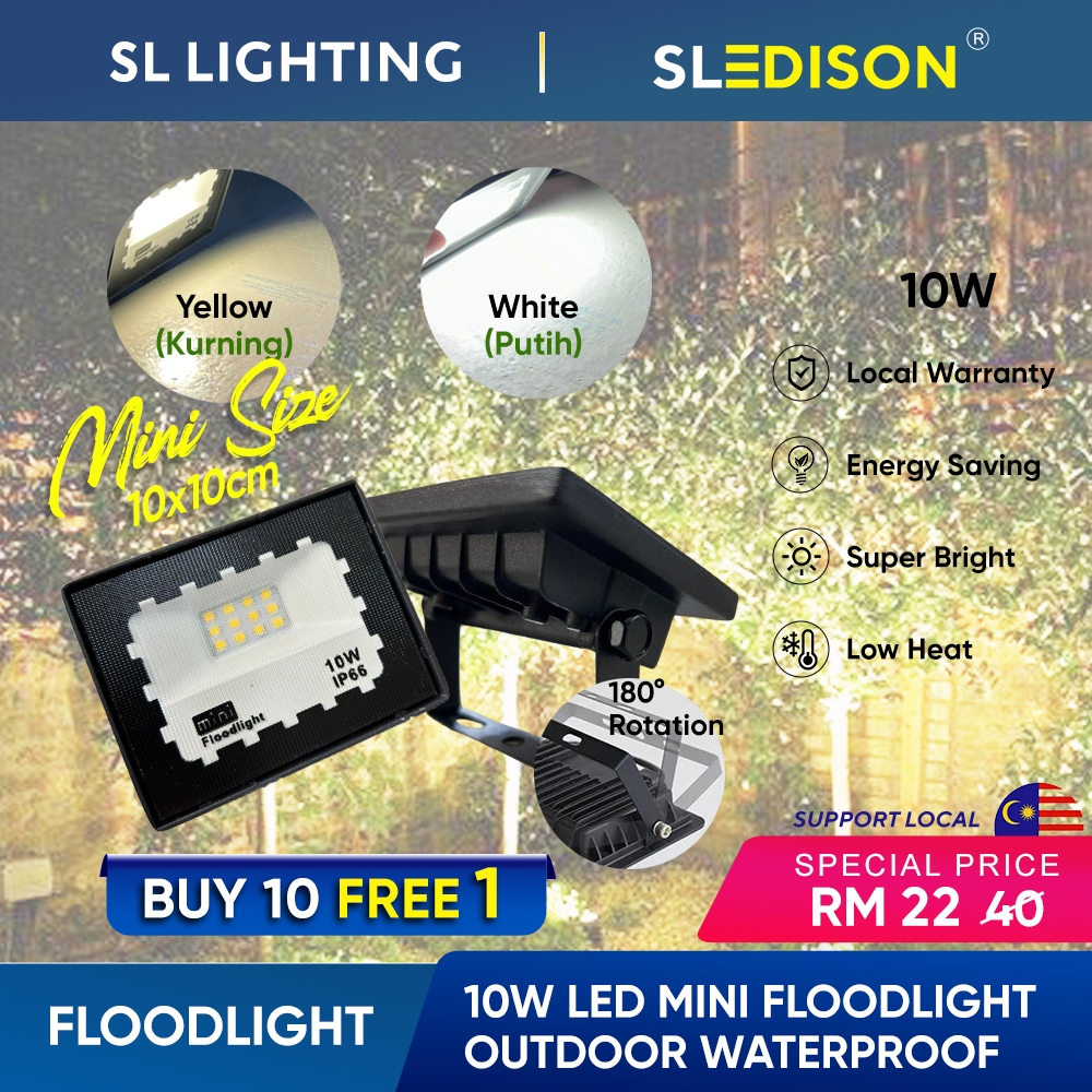 【BUY 10 FREE 1】10W 220V Mini LED Flood Lights Outdoor Waterproof ...