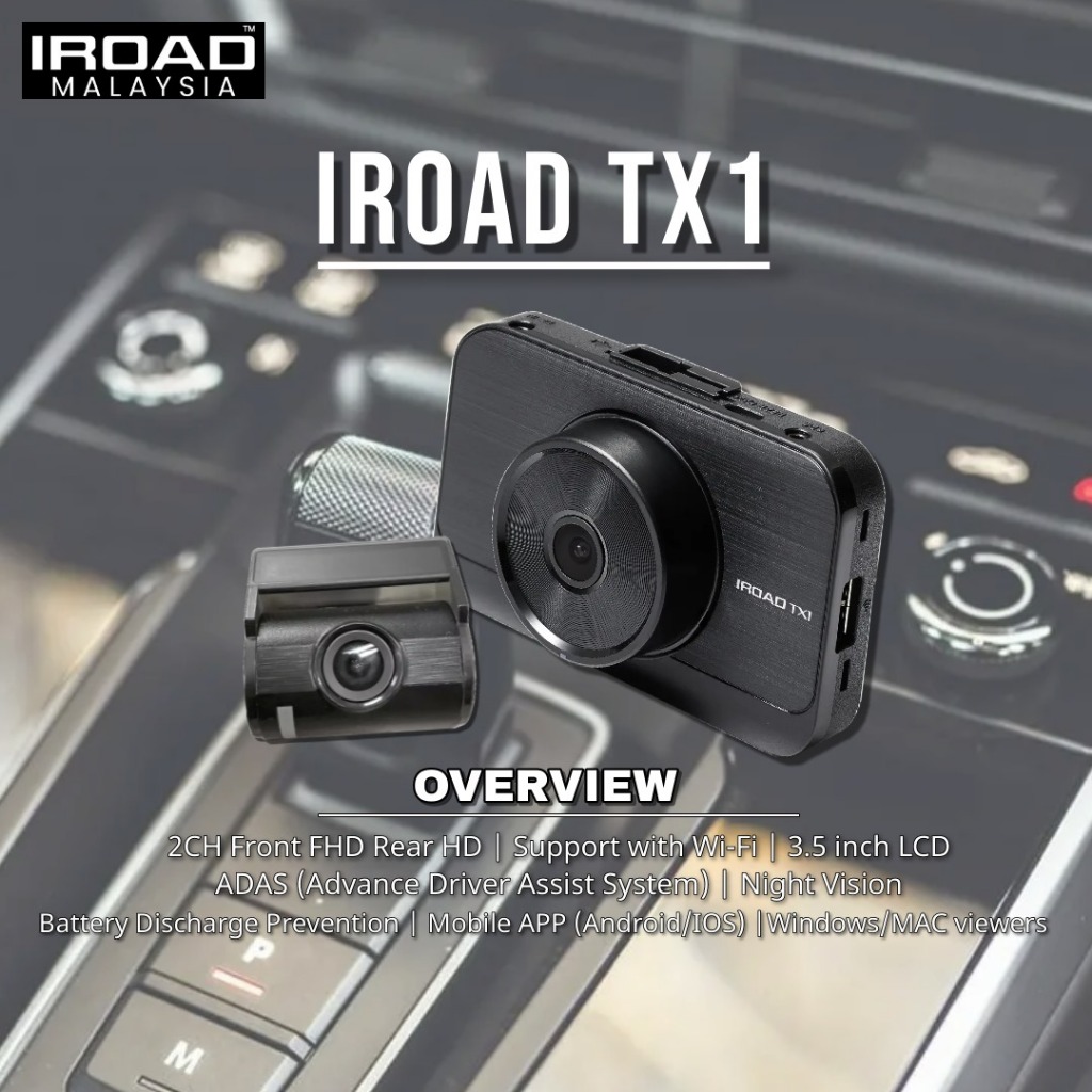 IROAD TX1 DASH CAM FHD 2CH DASHCAM -2 years warranty+GIFT- | Shopee Malaysia