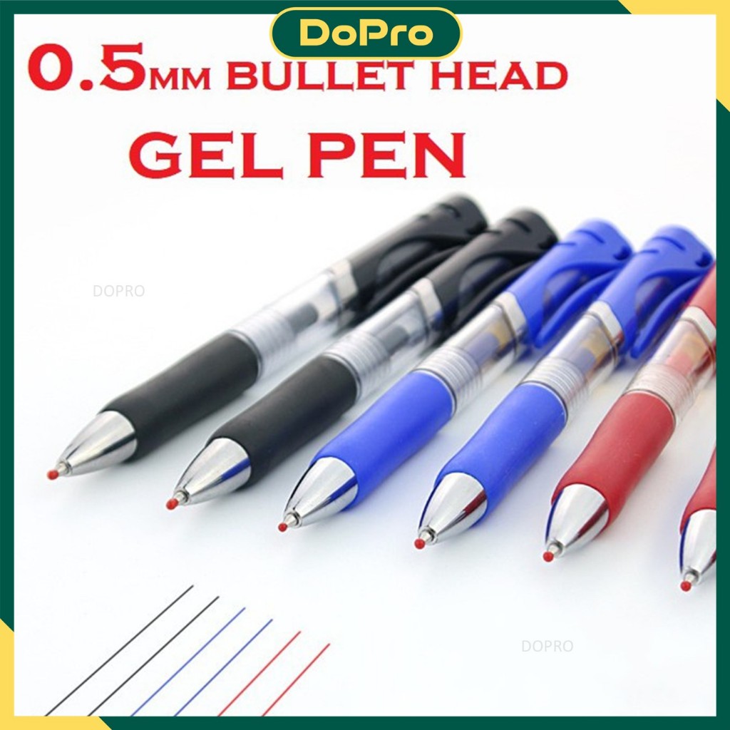 Black/Red/Blue Ink Gel Pen Retractable Press Type Gel Pens Large ...