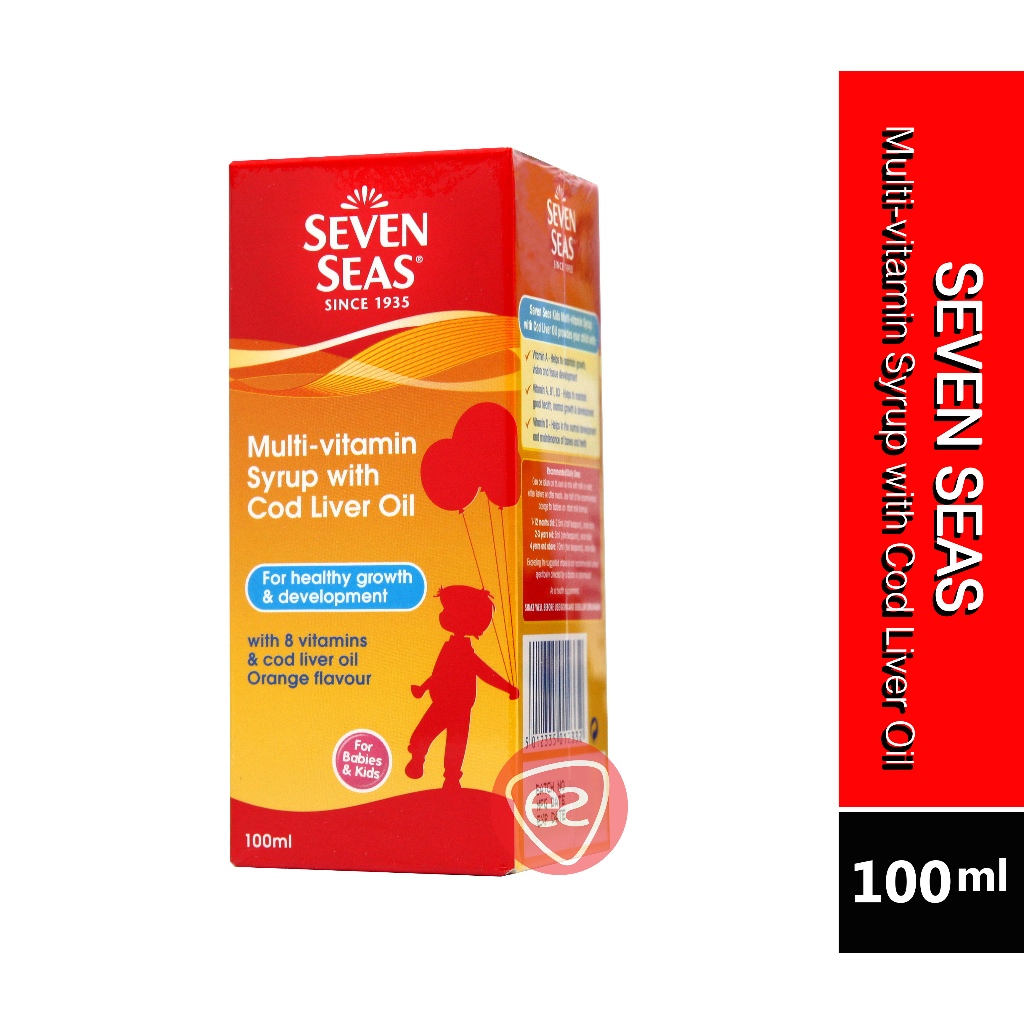 Seven Seas Multi-Vitamin Syrup With Cod Liver Oil ( 100ml ) Orange ...