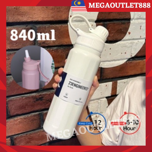Vacuum Insulated Bottle 840ml Tumbler Cup Themal Sport Water Bottle Flask Botol Air Viral Tahan ...