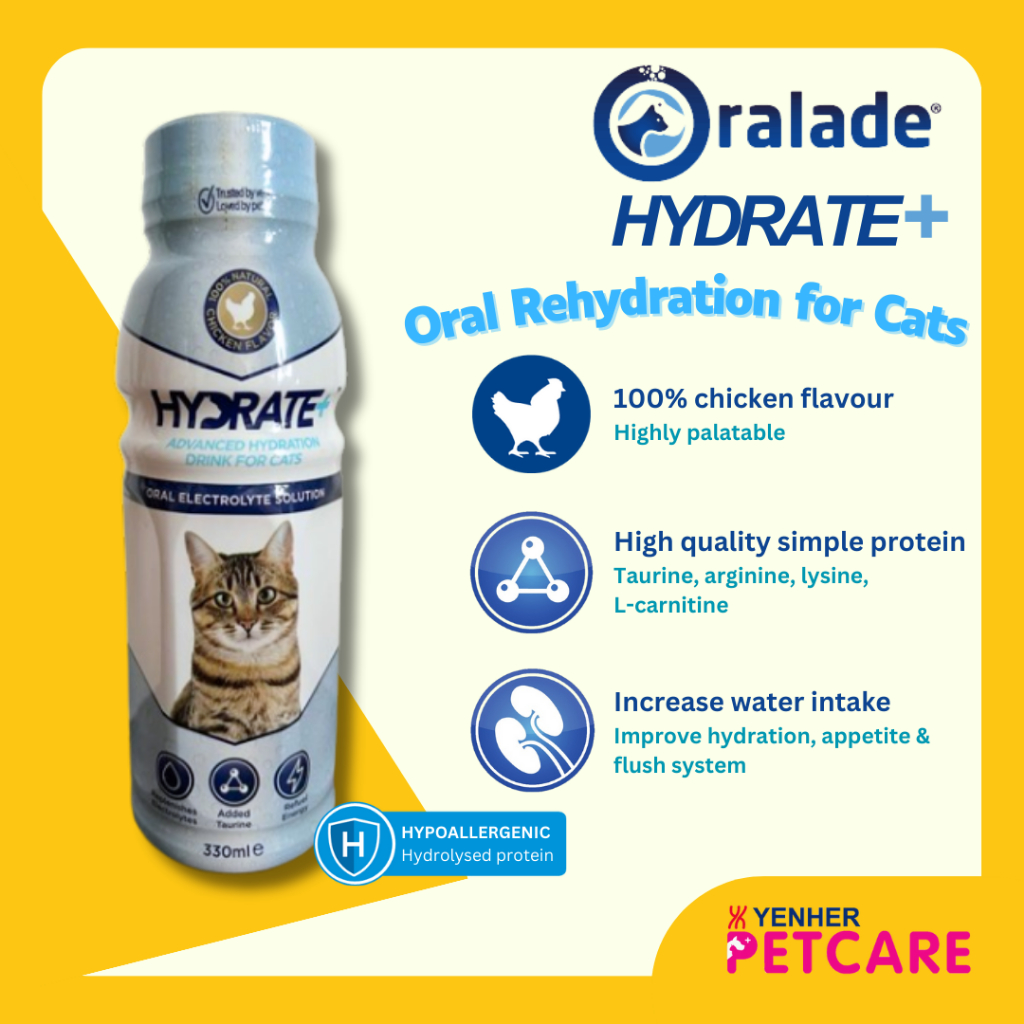 Oralade Hydrate Cat - Oral Rehydration Fluid for Cat, Hydrate+, 330ml | Shopee Malaysia