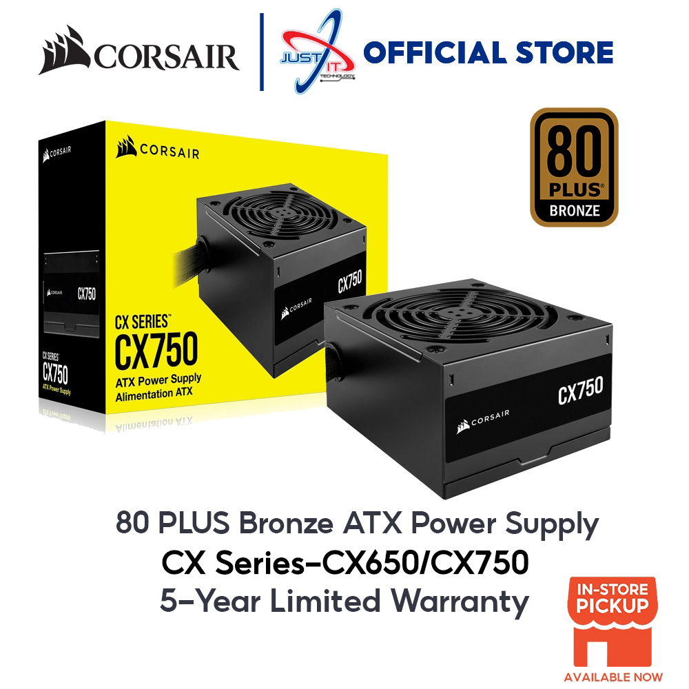 CORSAIR CX SERIES CX550(550W) / CX650(650W) / CX750(750W) 80 PLUS BRONZE POWER SUPPLY PSU (CP ...