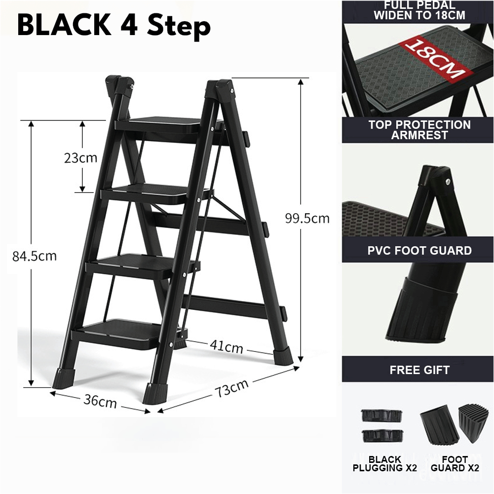 Tangga Lipat Ladder Heavy Duty Foldable Ladder Stool 2 in 1 Household 3 ...