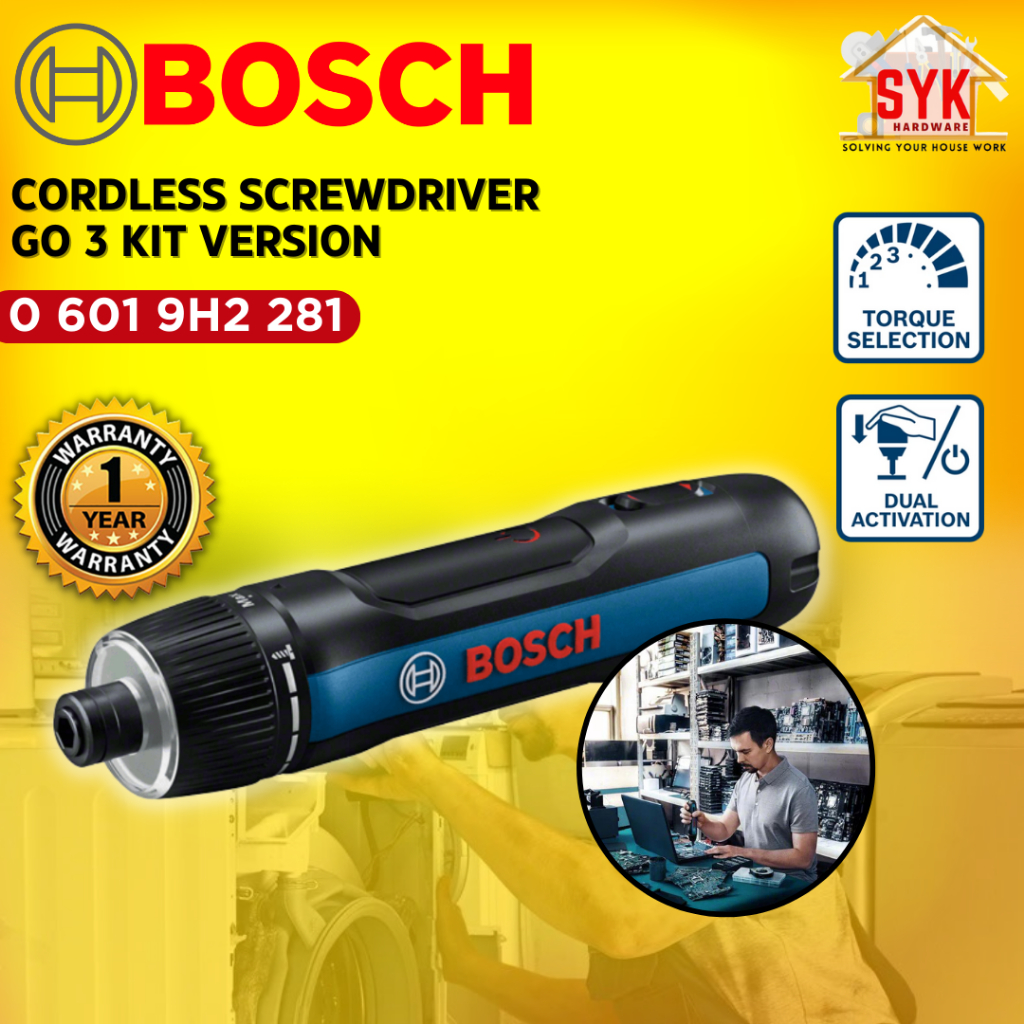 SYK Bosch GO 3 GO3 Cordless Screwdriver Kit Version Hand Power Tools ...