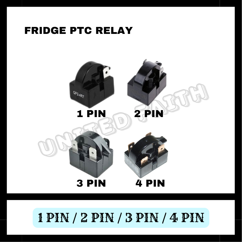 Refrigerators Relay PTC 1 PIN/2 PIN/3 PIN/4PIN (Universal) Peti sejuk ...