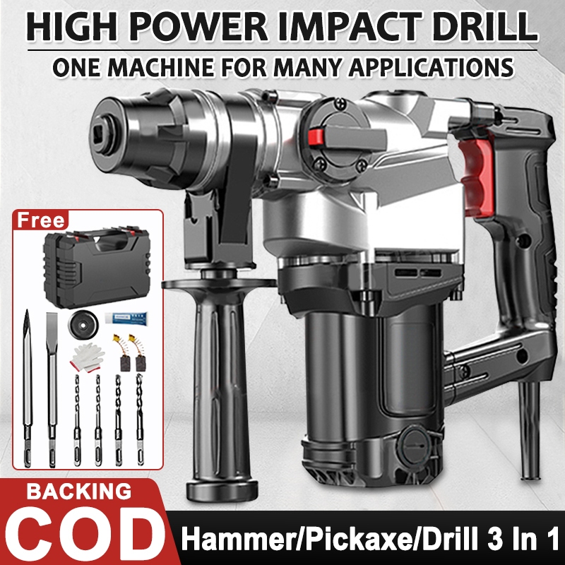 2200W Rotary Hammer Drill Demolition Hammer Heavy Duty Concrete Breaker ...