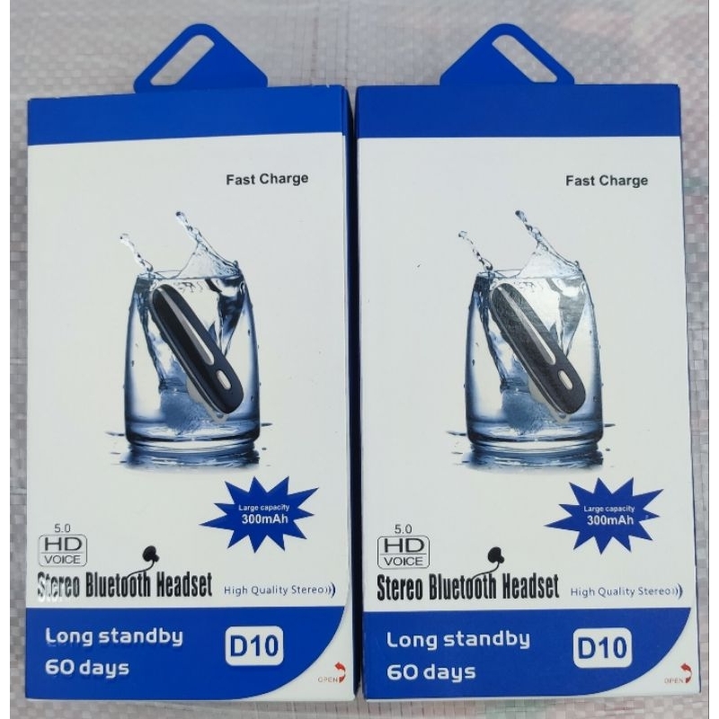 D10 waterproof Fast charge stereo Bluetooth headset long standby 60 ...