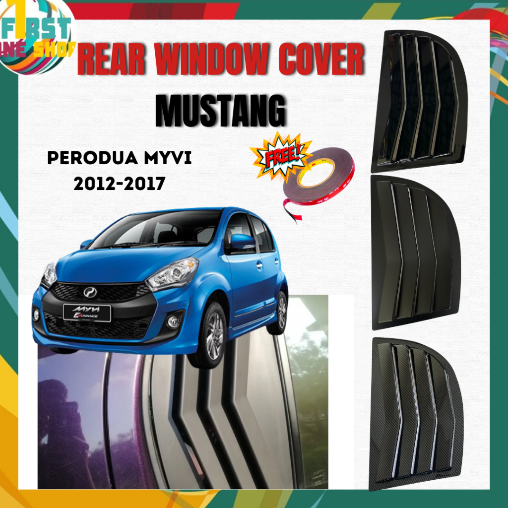Perodua Myvi SE 2012-2017 Mustang Rear Window Side Louver Rear Window ...