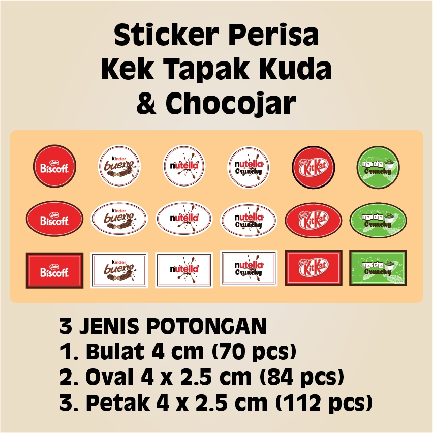 Sticker Produk Kek Tapak Kuda Sticker Chocojar Viral | Shopee Malaysia