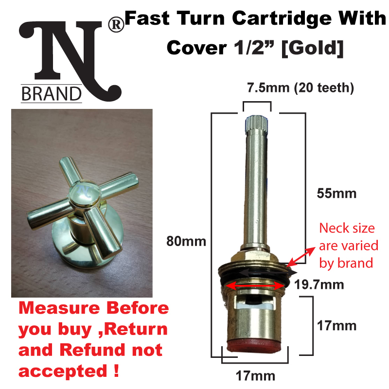 Stop Cock Cartridge Stopcock / Handle Piece 1/2" - 1" Concealed / Black ...