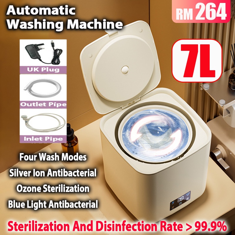 COD - 7L Automatic Mini Washing Machine With Dryer Mesin Basuh With ...