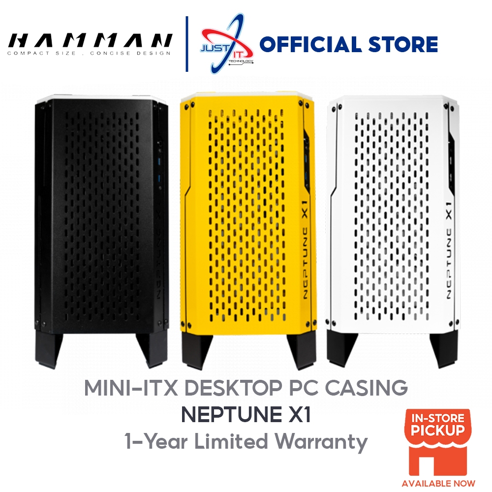 Hamman Neptune X1 Mini ITX Desktop PC Casing - Black/White/Yellow ...