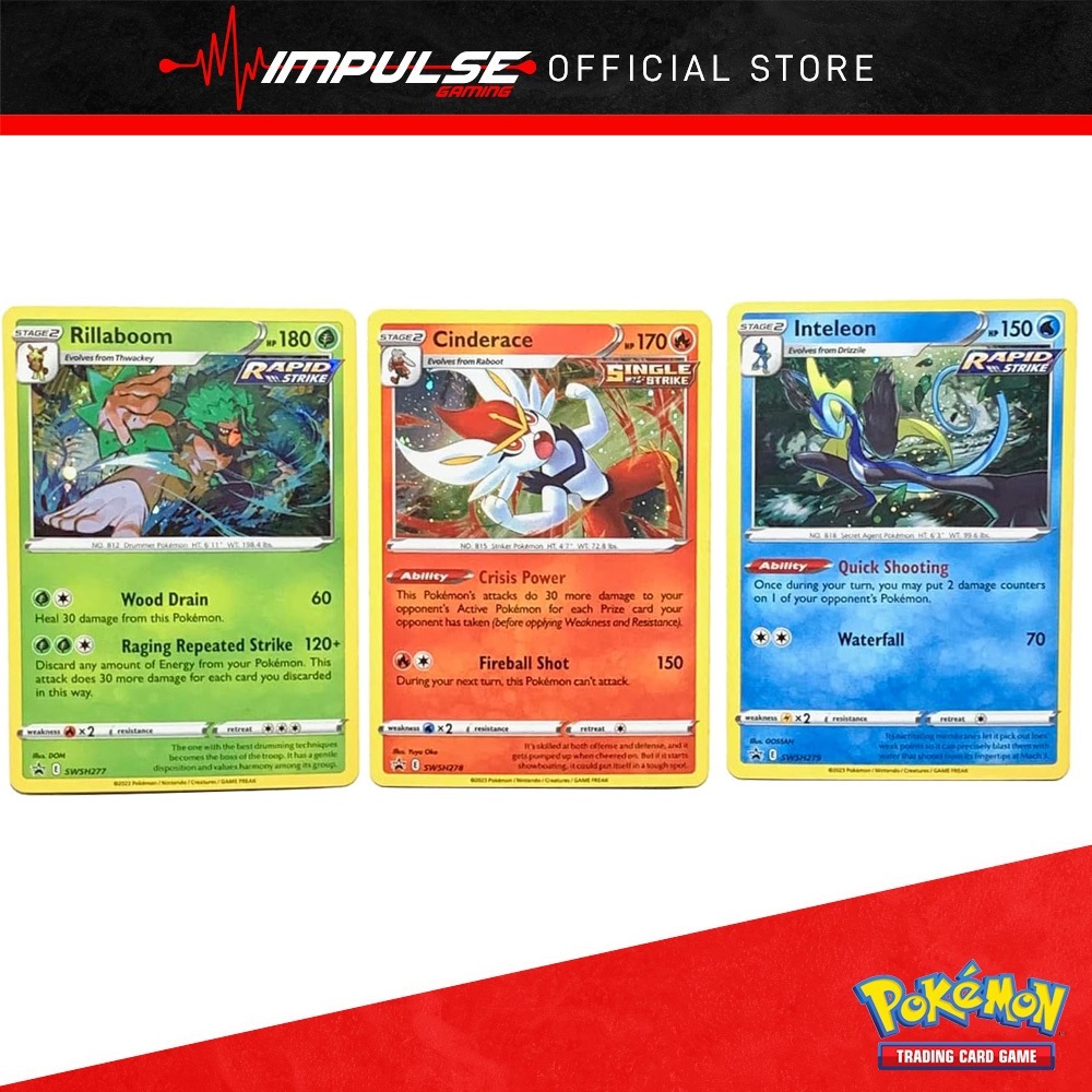 Pokemon Tcg Sword & Shield Rillaboom SWSH277 / Cinderace SWSH278 ...