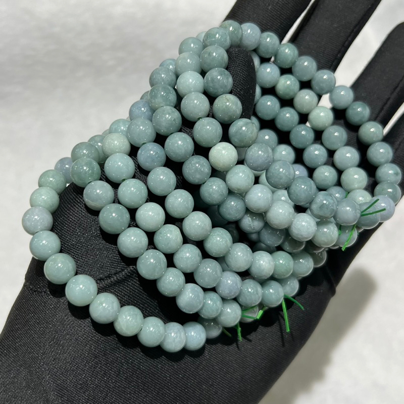 100% Real Jade High Quality (Blue Jade Fei Chui) Bracelet Round beads ...