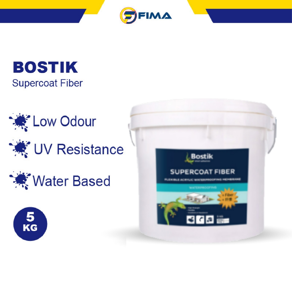 BOSTIK Supercoat Fiber 5KG Flexible Acrylic Waterproofing Membrane Cat ...