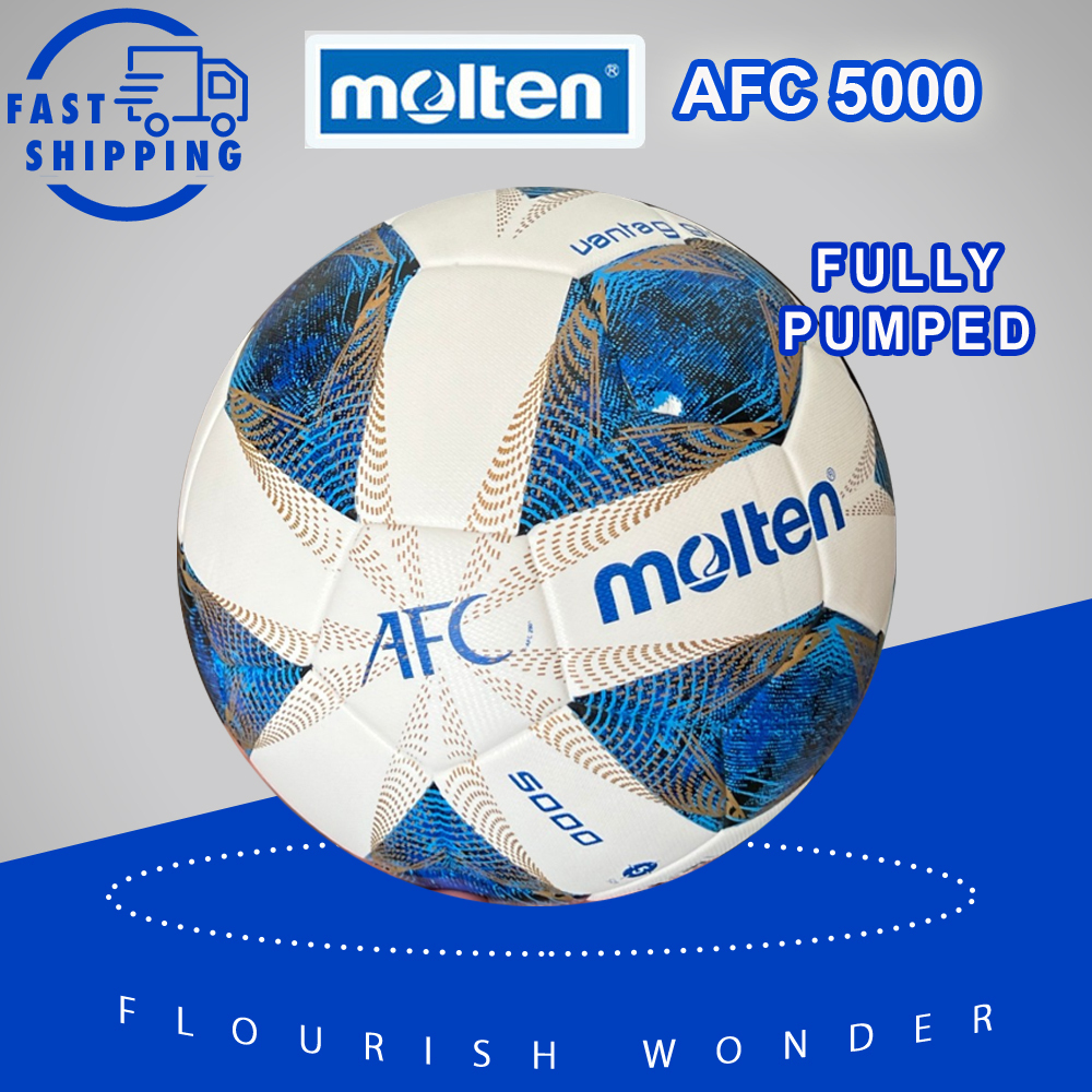 Molten AFC De Futbol Size 5 Textured TPU Leather Soccer Ball Thermal Bonded FootBall7 | Shopee ...