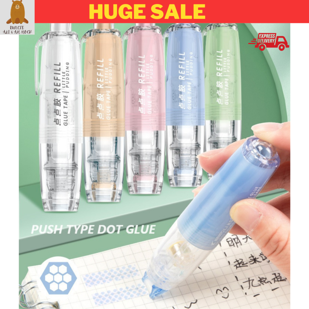 🔥READY STOCK🔥NEW 2024 Cute Dots Glue Tape 5m*6mm Erasable Pen Shaped ...