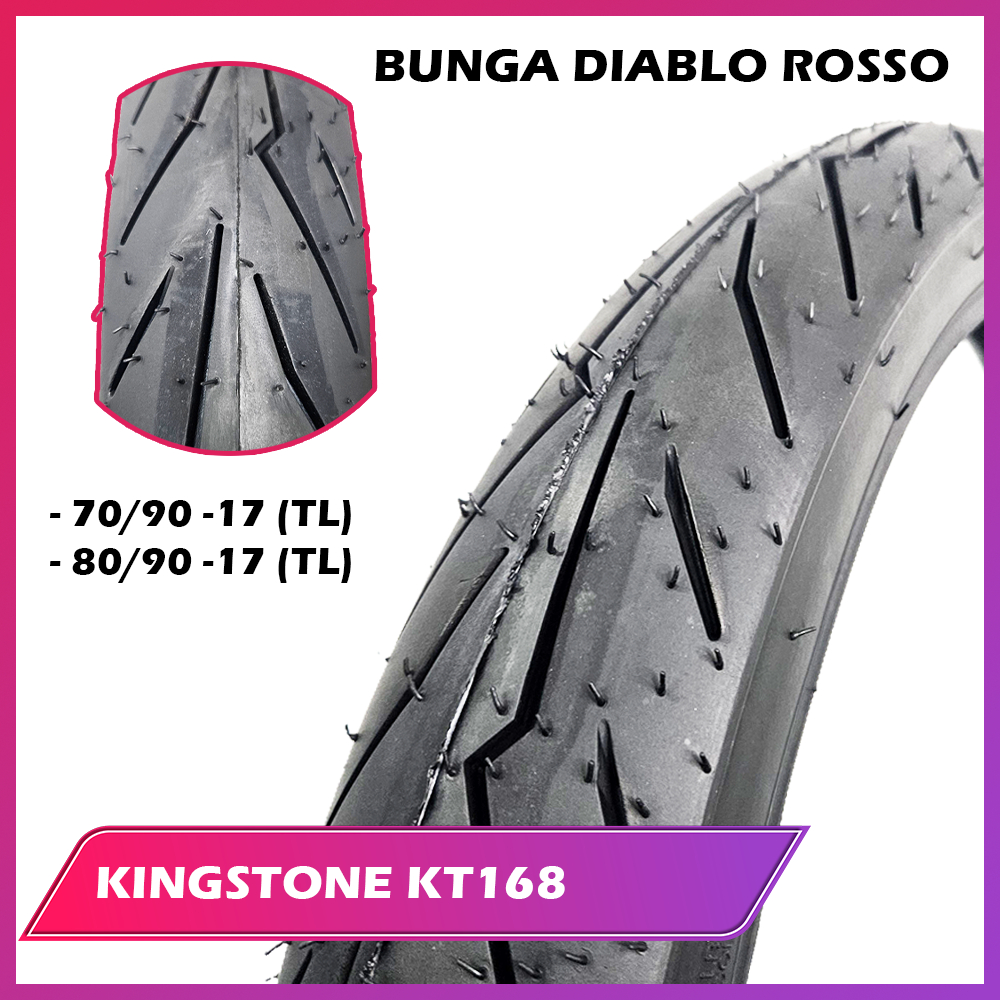 TAYAR KINGSTONE TUBELESS KT 168 | 70/90-17 80/90-17 | (BUNGA DIABLO ROSSO) | Shopee Malaysia