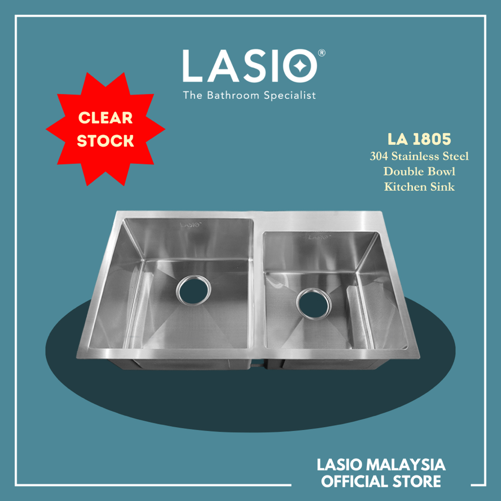 LASIO 304 Stainless Steel Handmade Under-mount/ Top-mount Double Bowl ...