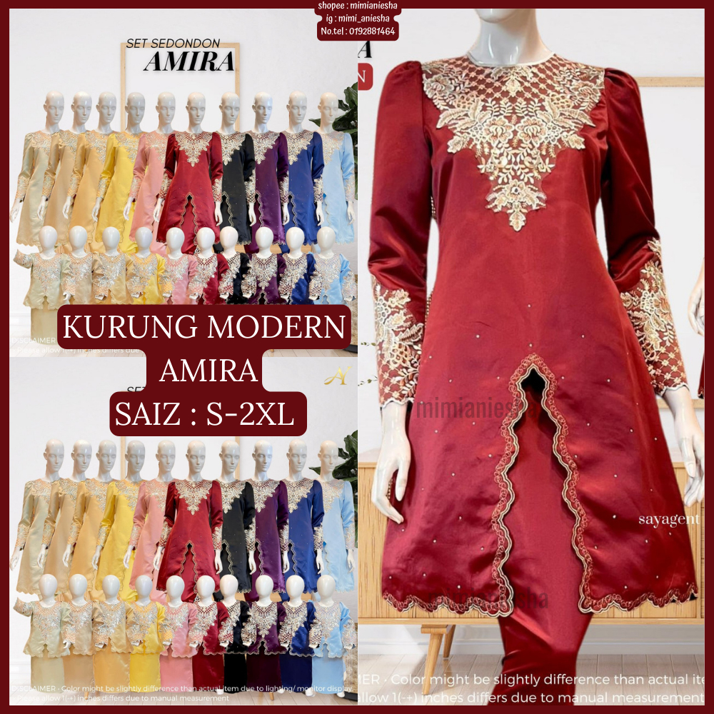 Baju Raya Kurung Modern Amira Mini Kuring Moden Family Set Clothing ...