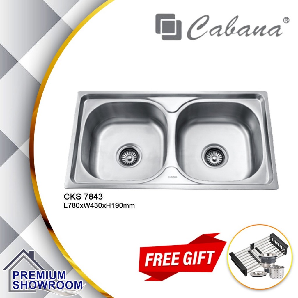CABANA Kitchen Sink Set CKS7843 | Top Mount DOUBLE BOWL | Sinki ...