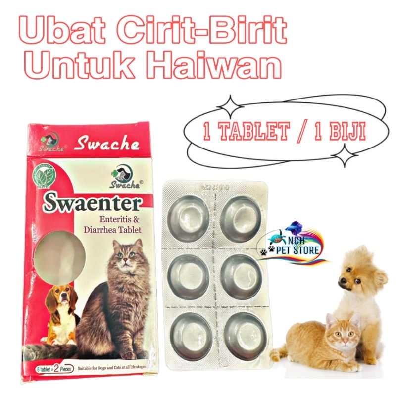 UBAT Cirit-Birit (kucing,anjing) SWAENTER ENTERITIS & DIARRHEA TABLET ...