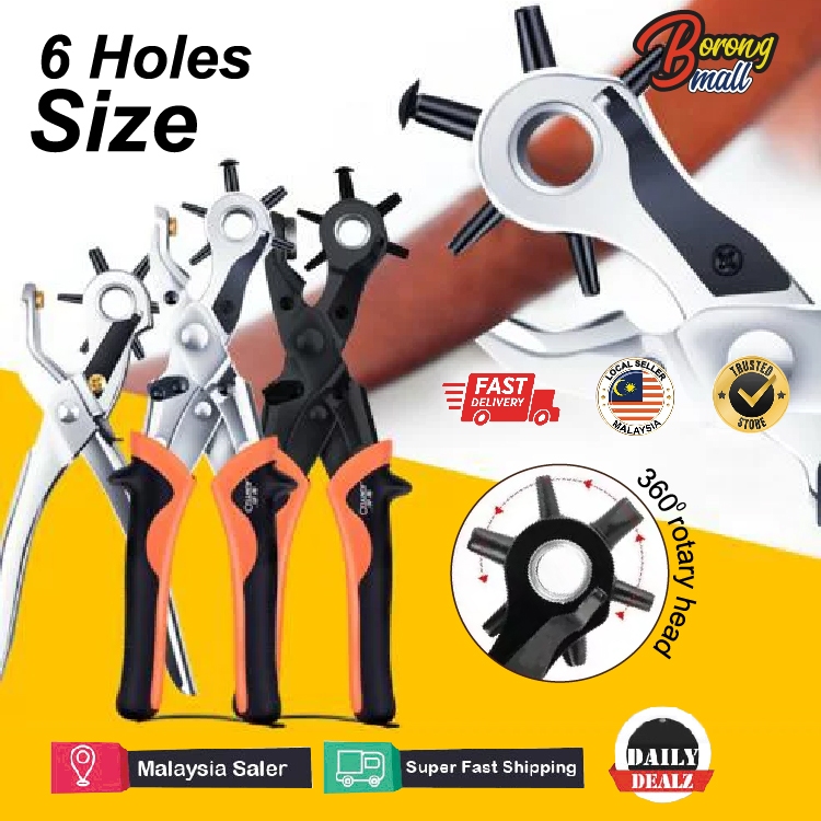 Leather Belts Hole Punch Plier Papercraft Eyelet Puncher 6 Round Hole ...