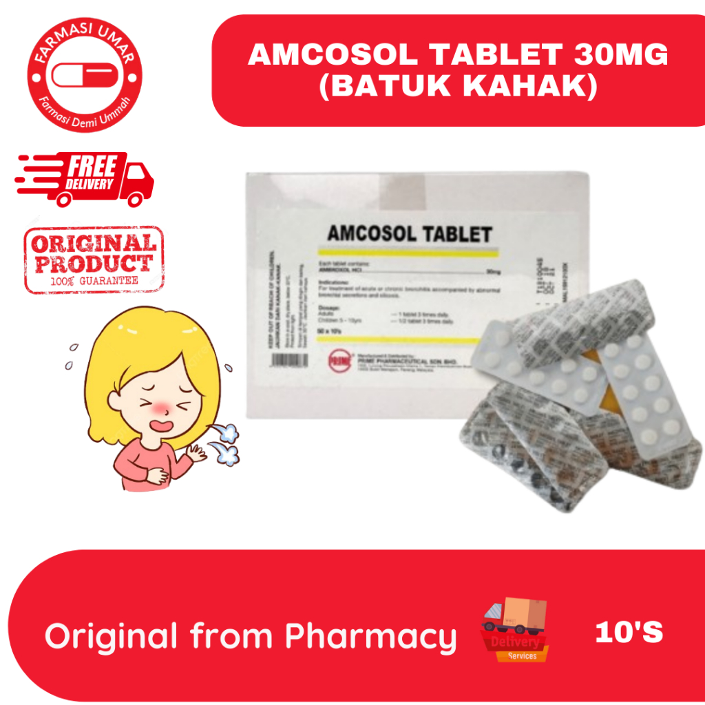 AMCOSOL TABLET (AMBROXOL 30MG) BATUK DAN CAIR KAHAK (1 STRIP) | Shopee ...
