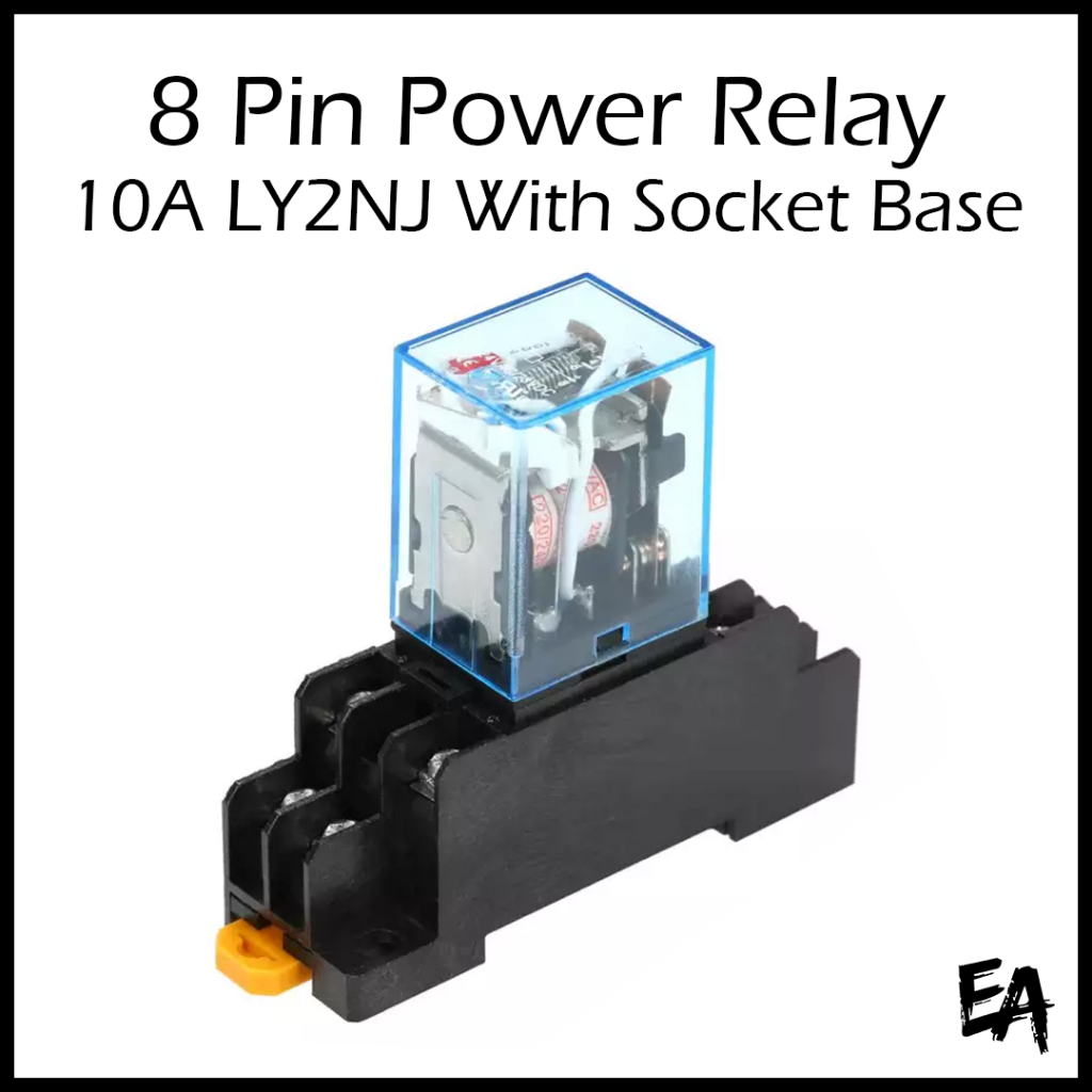 Power Relay LY2NJ 8-Pin 10A with Socket Base 220VAC 24VDC 12VDC | Shopee Malaysia