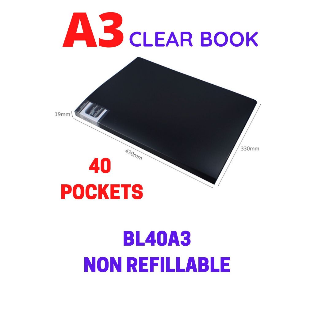 [ A3 CLEAR BOOK ] PP HARD COVER CLEAR BOOK (NON REFILLABLE / REFILLABLE ...