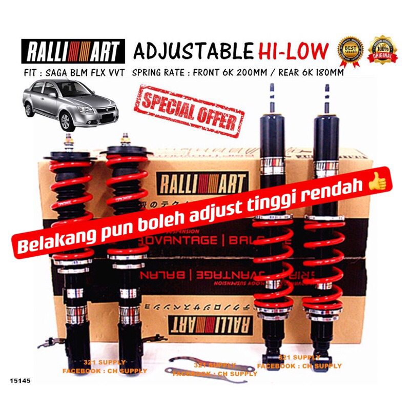 RALLIART SAGA VVT 16 BLM FLX SAVVY ADJUSTABLE HI LOW / ABSORBER ...