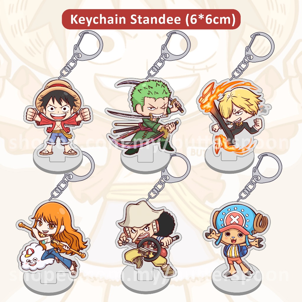 One Piece Keychain + Standee [Luffy, Zoro, Sanji, Nami, Chopper, Robin ...