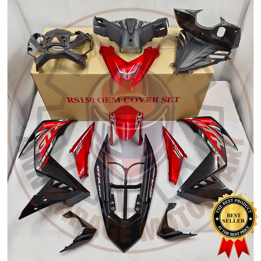 COVERSET BODYSET HONDA RS RS150 V1 OEM WINNER GTR RED STRIPE SIAP TANAM ...