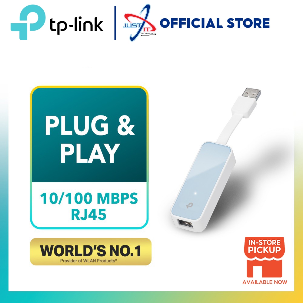 TP-LINK UE200 USB 2.0 connector 100Mbps ETHERNET NETWORKING ADAPTER USB ...