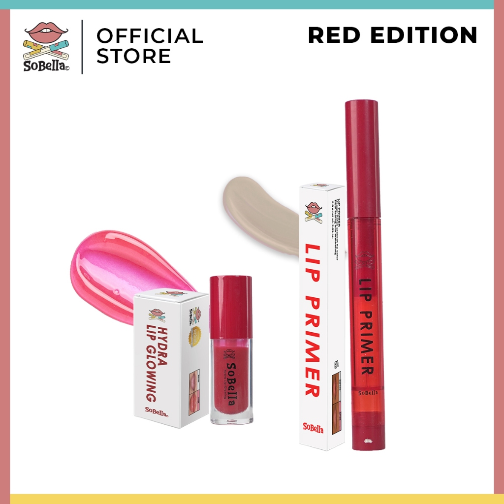 Hydra Lip Glowing dan Lip Primer Sobella-Red Edition | Shopee Malaysia
