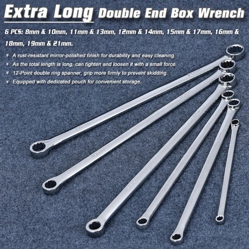 6pcs set Extra Long Box End Wrench Set Double Ring Box End Wrench ...