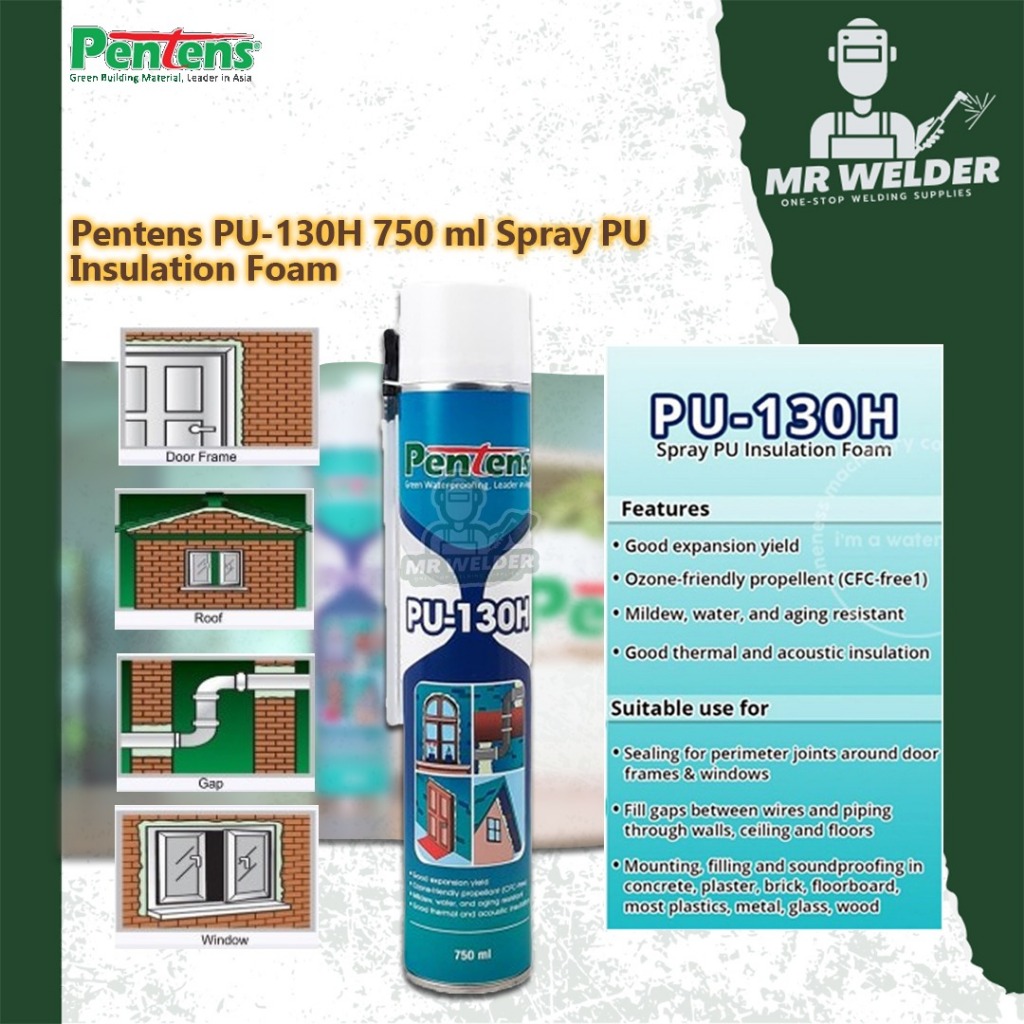 Pentens PU-130H 750 ml Spray PU Insulation Foam PU Foam Waterproof Leaking Sealing Joining Fill ...