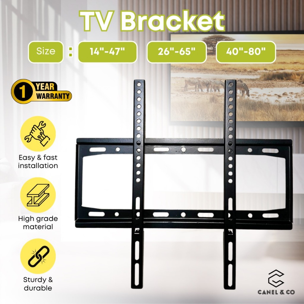CanelnCo 14"-80" Adjustable Universal Full Set TV Bracket with Screw ...