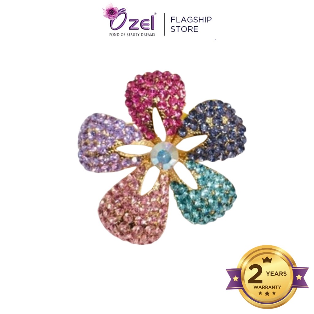 Ozel Flower Colorful Brooch BB174 Kerongsang & Pin Tudung Kerongsang ...