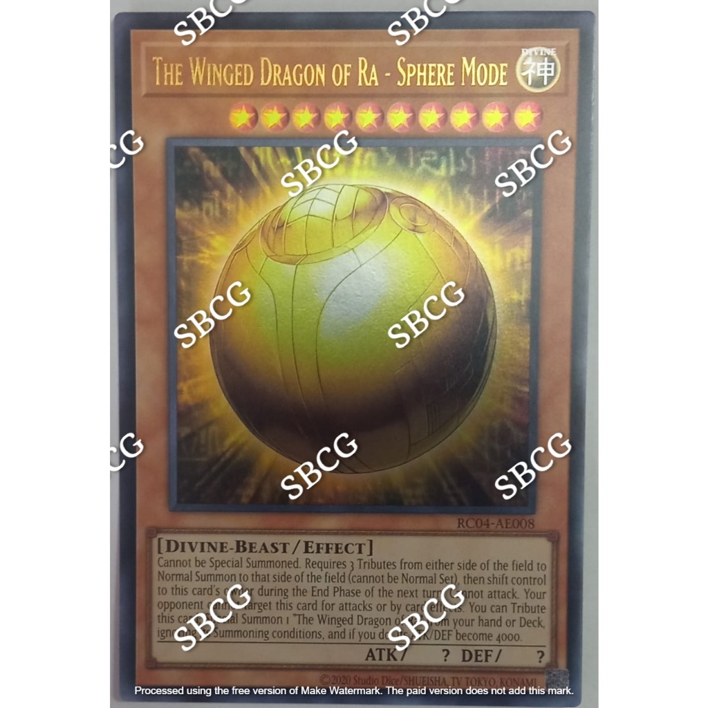 Rarity Collection Quarter Century Edition "The Winged Dragon of Ra - Sphere Mode" ( RC04-AE008 ...